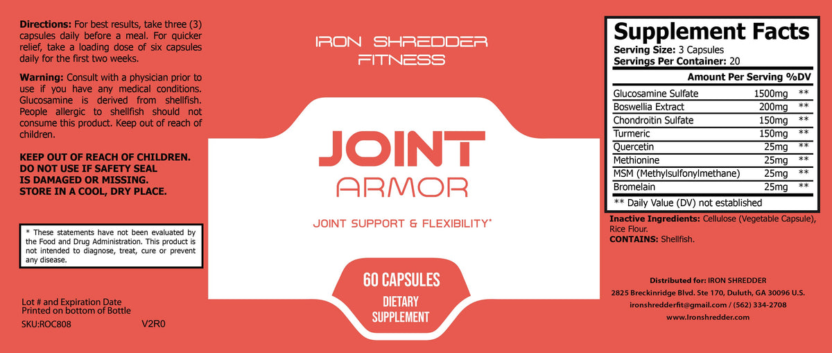 Joint Armor - joint support and flexibility – IRON SHREDDER FITNESS